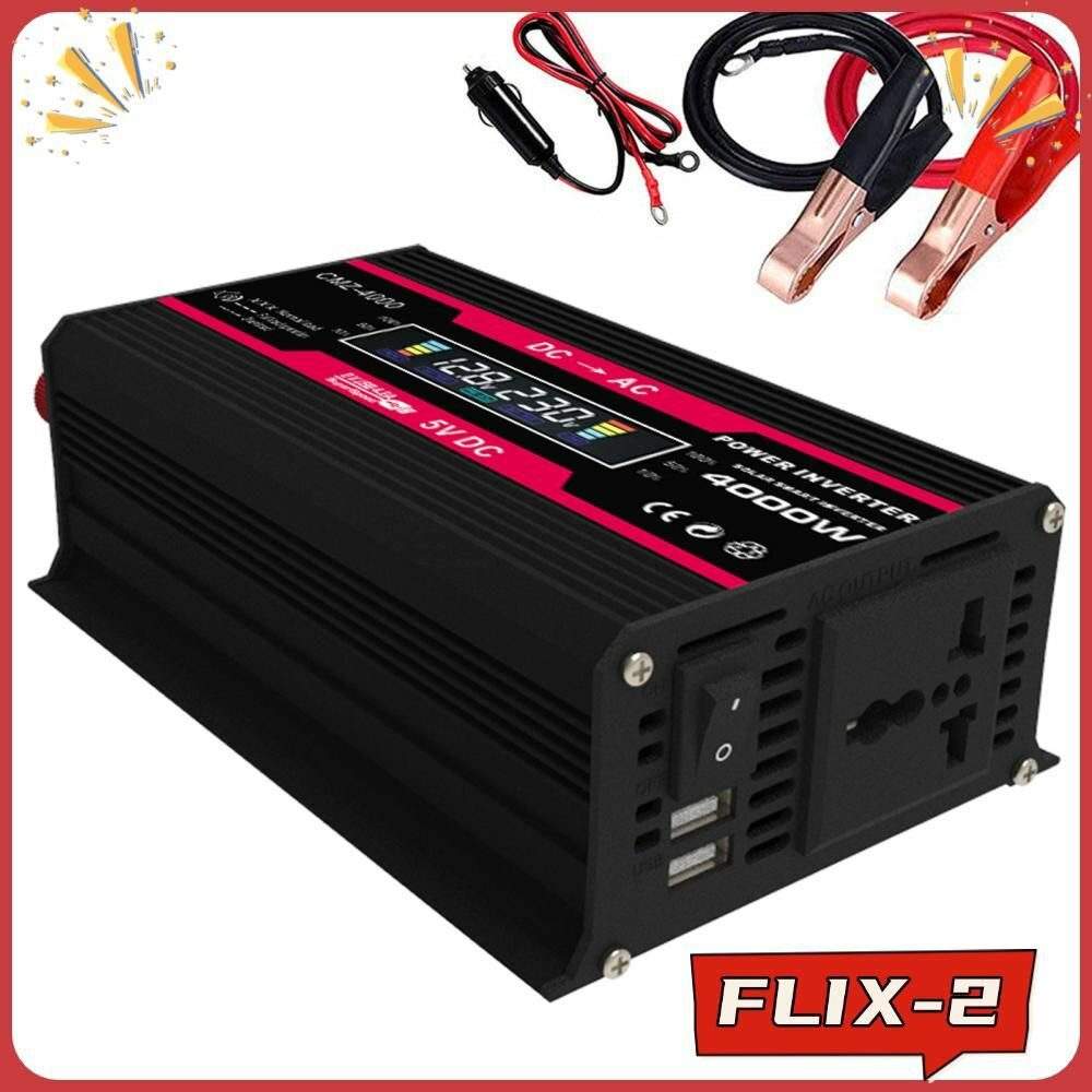 Модифицированный синусоидальный инвертор 12В 300Вт с USB и LED-дисплеем — для автомобиля, кемпинга, дома и гаджетов