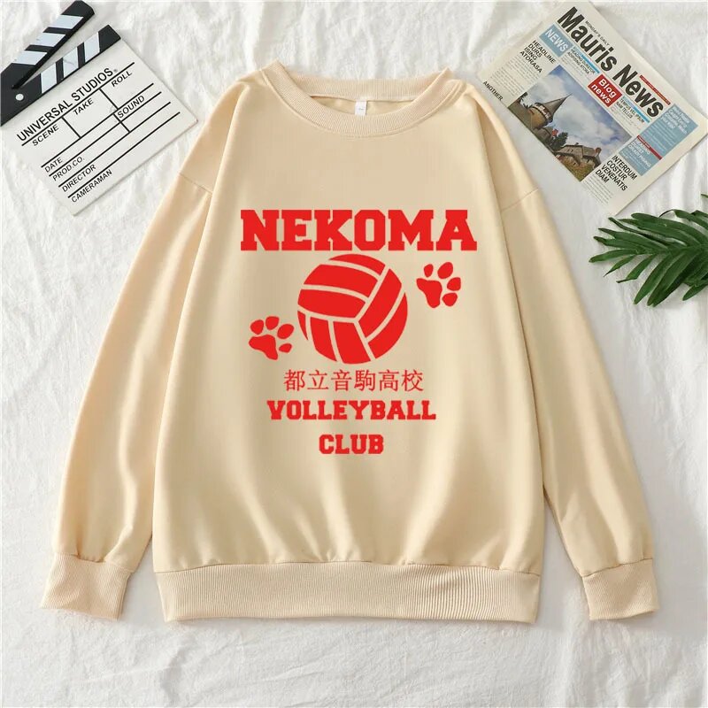 Haikyuu! NEKOMA толстовка хаки