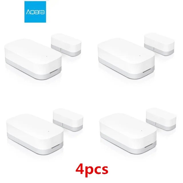 Датчик двери/окна Aqara Zigbee беспроводное соединение мини-датчик двери совместим с приложением Mi Home для умного дома Xiaomi - 4 штуки