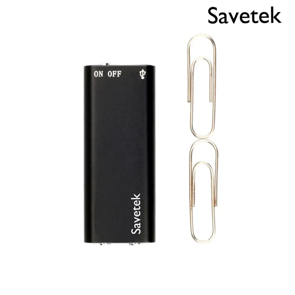 Savetek Диктофон цифровой 8 ГБ, черный