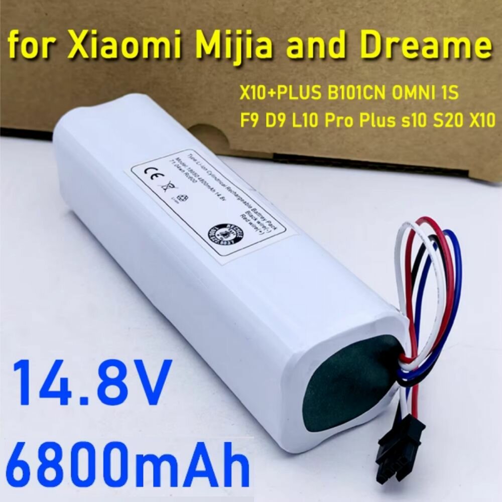 Аккумуляторная батарея 6800 мАч для Mijia X10 + PLUS B101CN OMNI 1S и Dreame F9 D9 L10 Pro Plus S10 S20 X10 14,8 В для робота-подметальщика