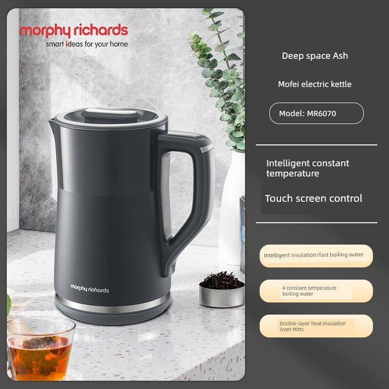 Электрический чайник Morphy Richards для домашнего использования, с изолированным корпусом, из двухслойной нержавеющей