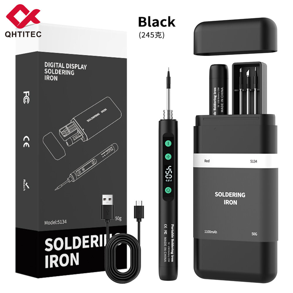Паяльник JCD USB-5134, с регулировкой температуры, встроенный аккумулятор, набор паяльных инструментов