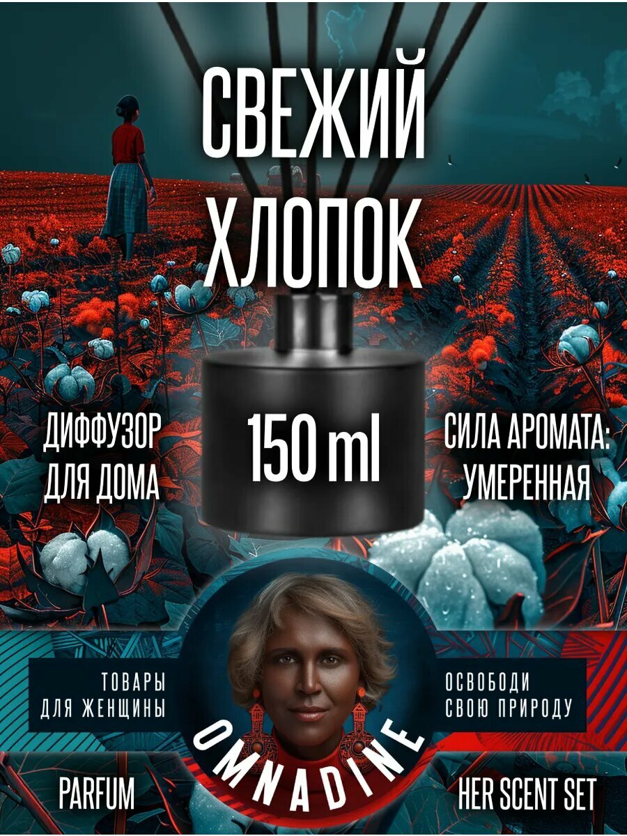 Диффузор для дома стильный флакон свежий хлопок