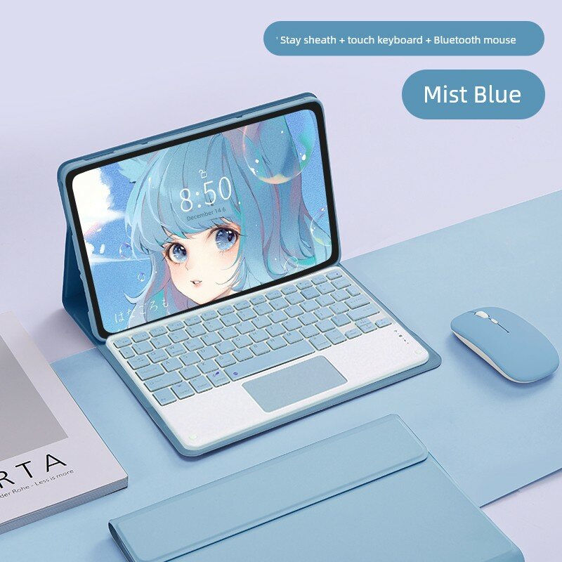Honor Tablet 8 12-дюймовый сенсорный, дымчато-синий, клавиатура, синяя зарядная мышь, закаленное стекло