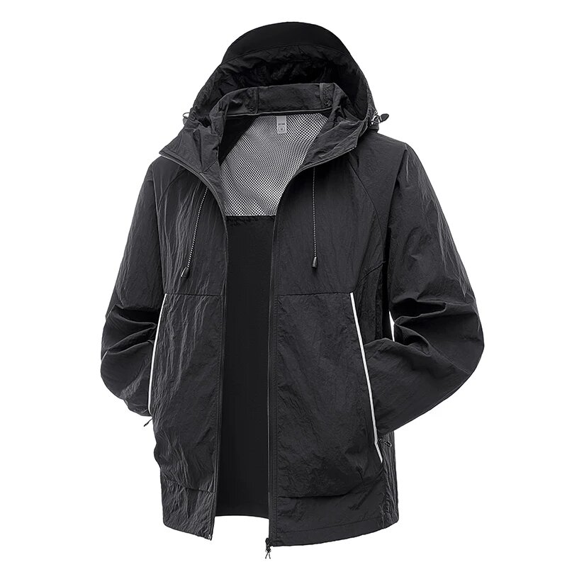 Ветровка черная EUMERGX для треккинга, Unisex Black