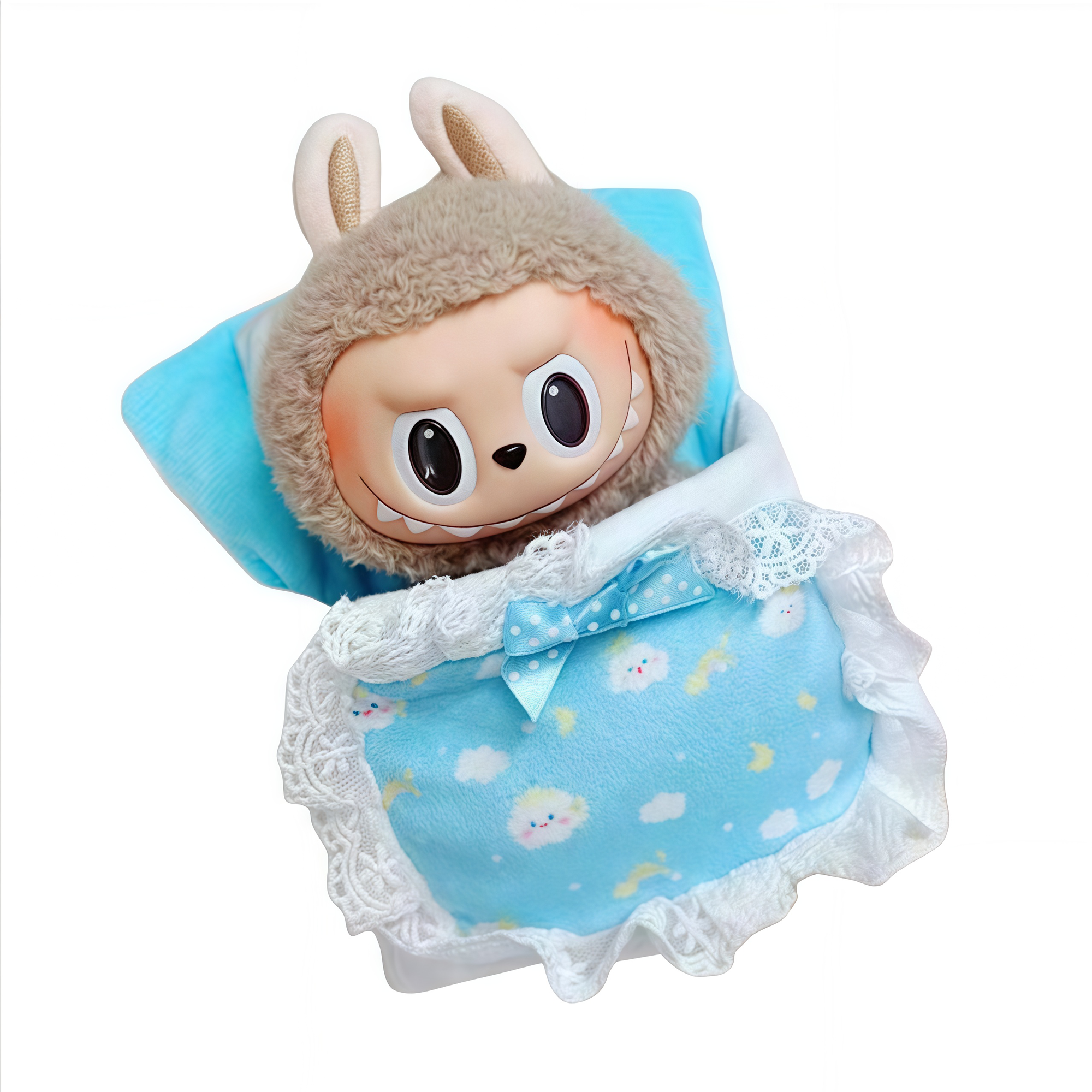Набор постельного белья для кукол LABUBU Blue Cloud Star, 1 шт, 1-3 поколение