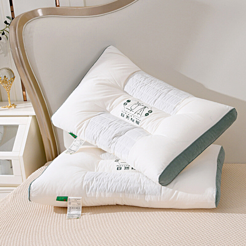 Натуральная травяная подушка для сна с наполнителем из семян кассии, хлопковый чехол, размер 48x74 см, 1 шт. для