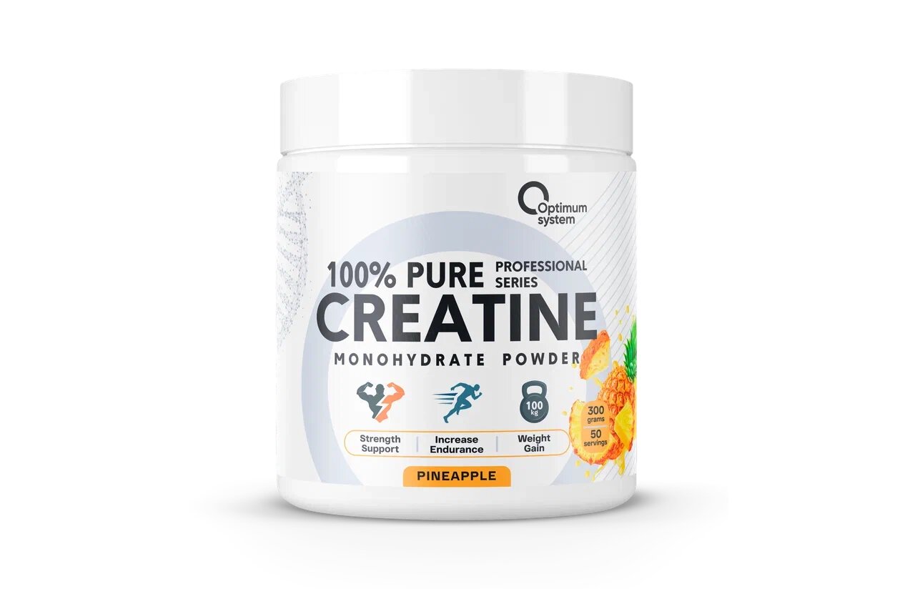 Optimum System 100% Pure Creatine Monohydrate (Со Вкусом) 300 грамм (Ананас)