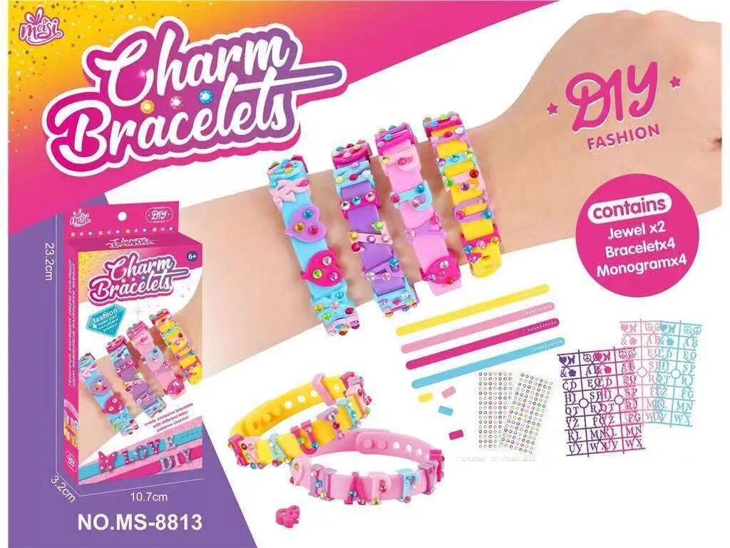 DIY браслет Charm Bracelets, цвет 8813, с бусинами-буквами