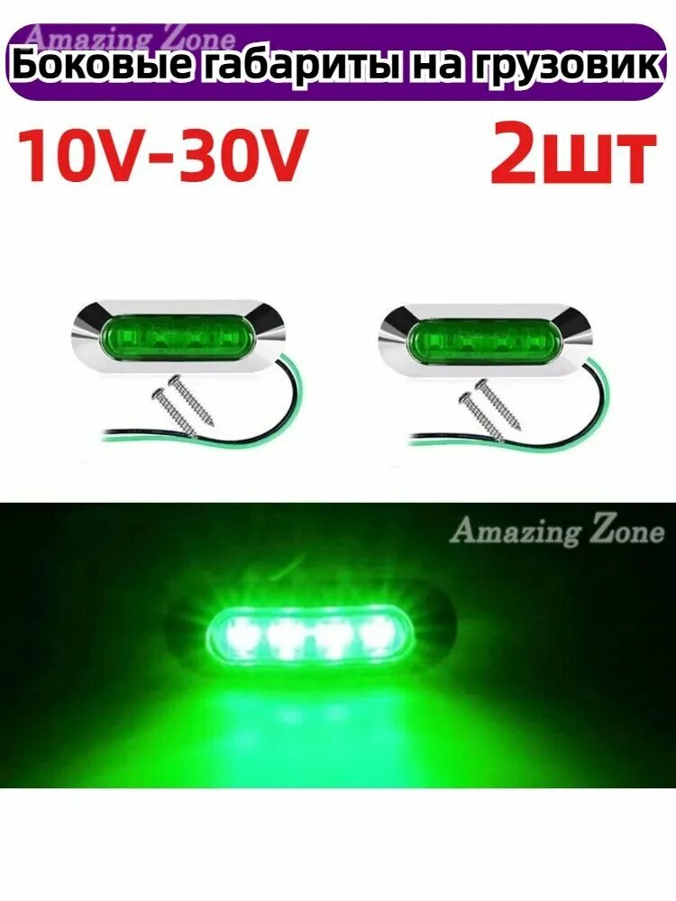 Фары автомобильные, Вспышки, 2 шт, арт. 10V-30V Габаритные огни светодиодные