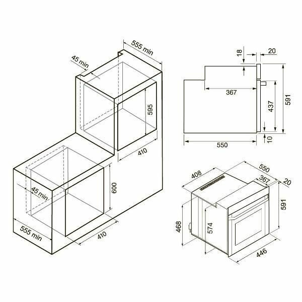 Духовой шкаф электрический Krona RITUS 45 WH G2 /KROE060