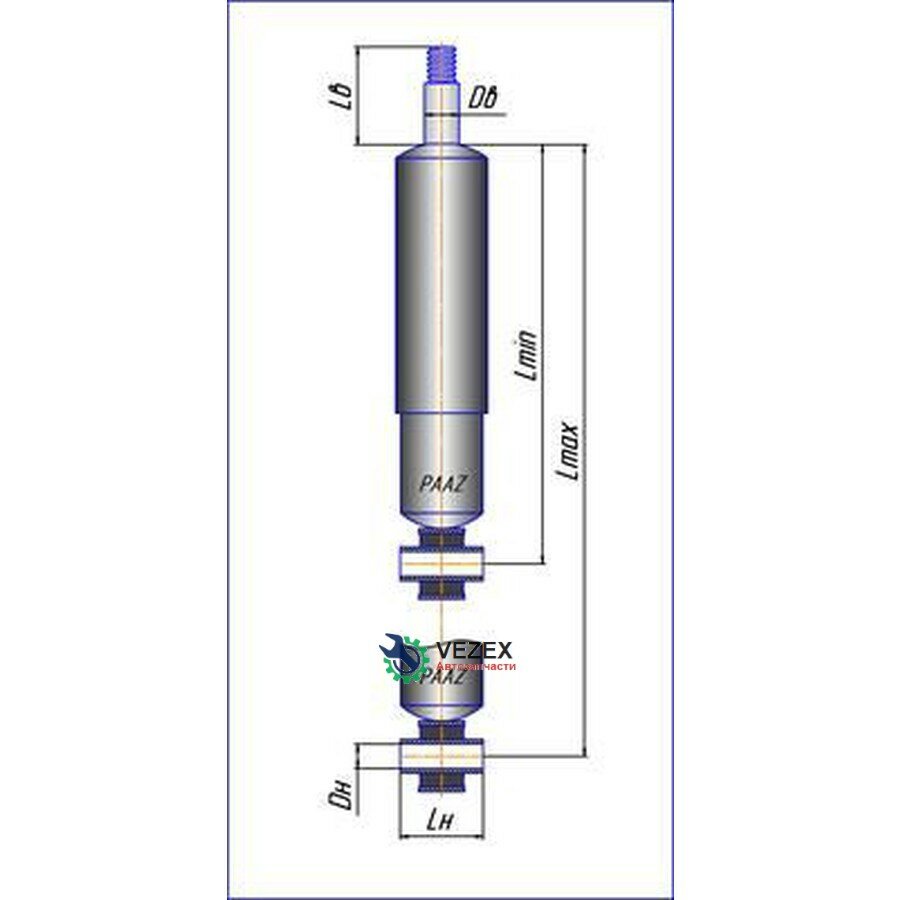 PAAZ 49040P амортизатор подвески! перед. 415-705 I/O 14x76 20x50\ MAN TGL 7.150-12.240 05>