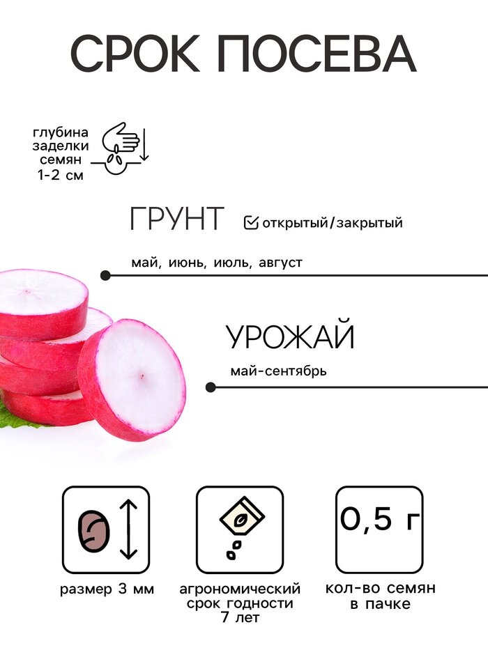 Семена Редис "Сора",0,5 гр — фото 1