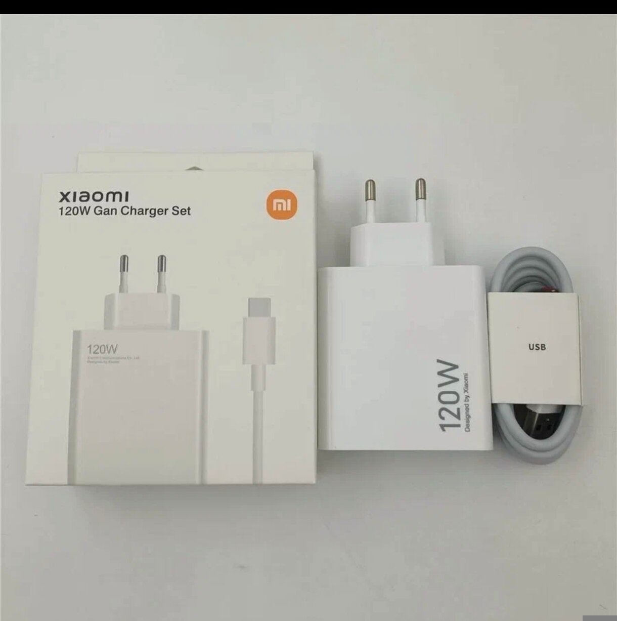 Быстрое зарядное устройство Xiaomi, для 1 устройства, 120 W, USB-C, с кабелем, QC 3.0