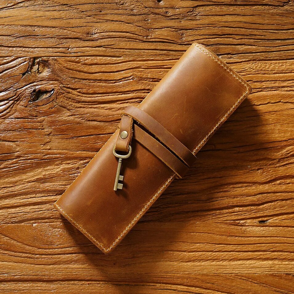 Кожаная ручка-сумка Brown, QKX Pen Bag
