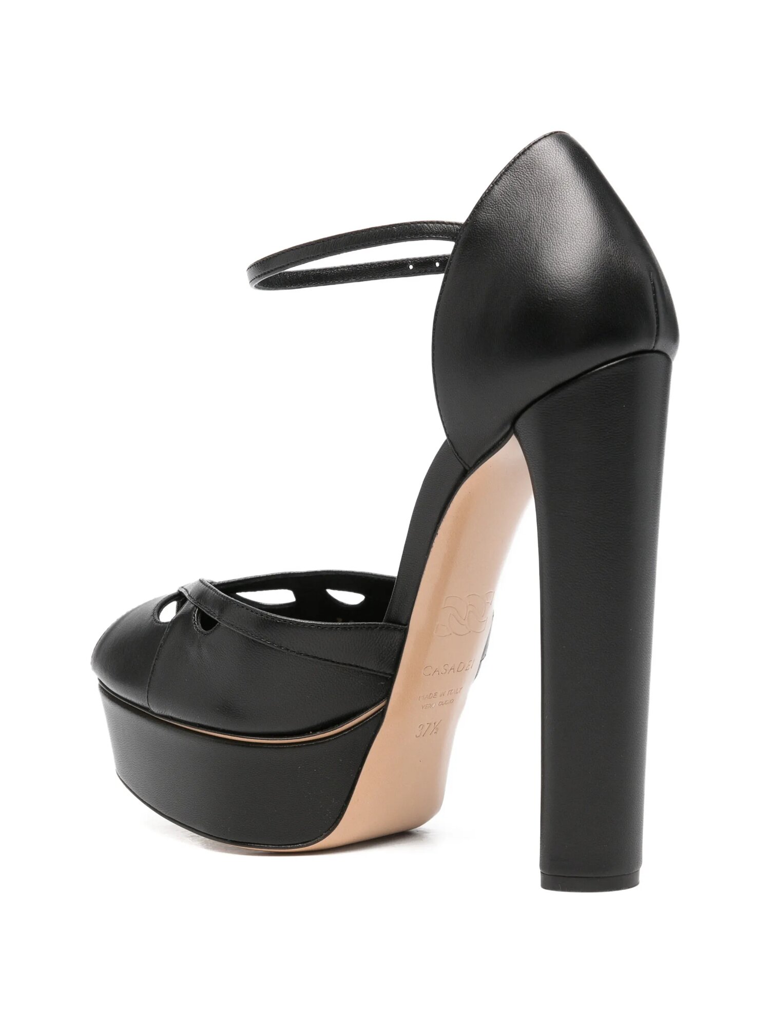 Босоножки Casadei Cut-out platform sandals, размер 40, black/black — фото 1