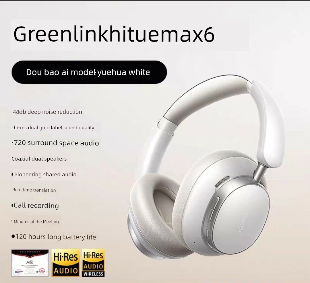 Ugreen HiTune Max6 беспроводные наушники с активным шумоподавлением Over-Ear - белый лунный свет