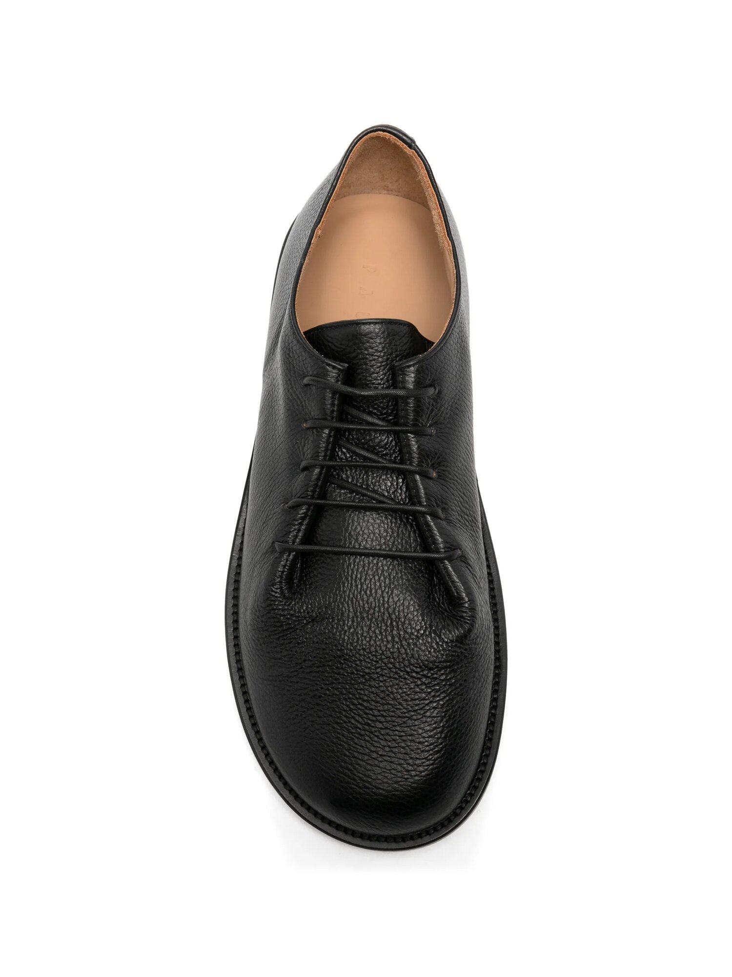 Туфли Paura Grained-leather derby shoes, размер 44, black/black — фото 1