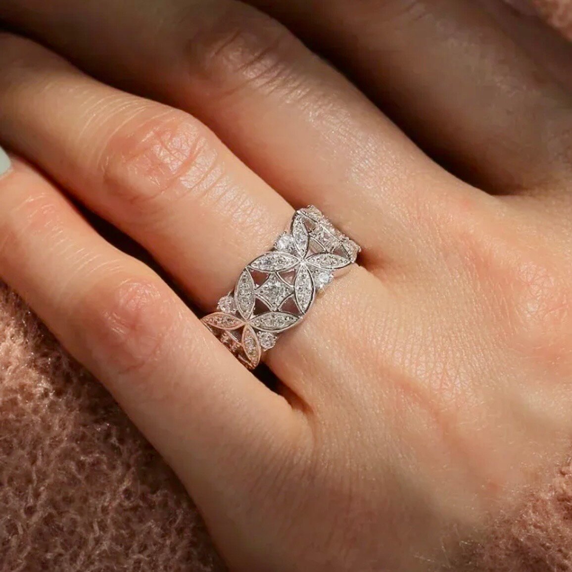 Кольцо обручальное, фианит, Swarovski Zirconia, циркон