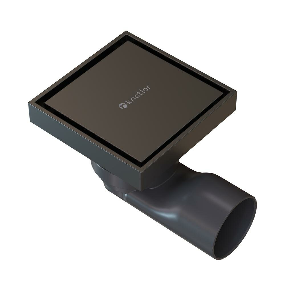 Душевой трап точечный Knotlor SDSS100GM, вороненая сталь
