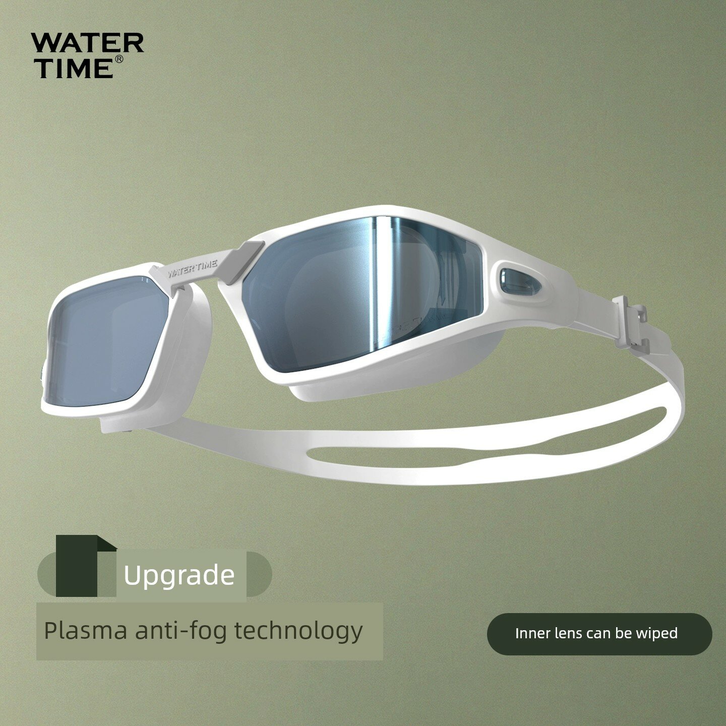 WaterTime Ice Island Upgrade Плавательные очки с плазменным антизапотеванием, влагозащита, легкий вес, унисекс, без