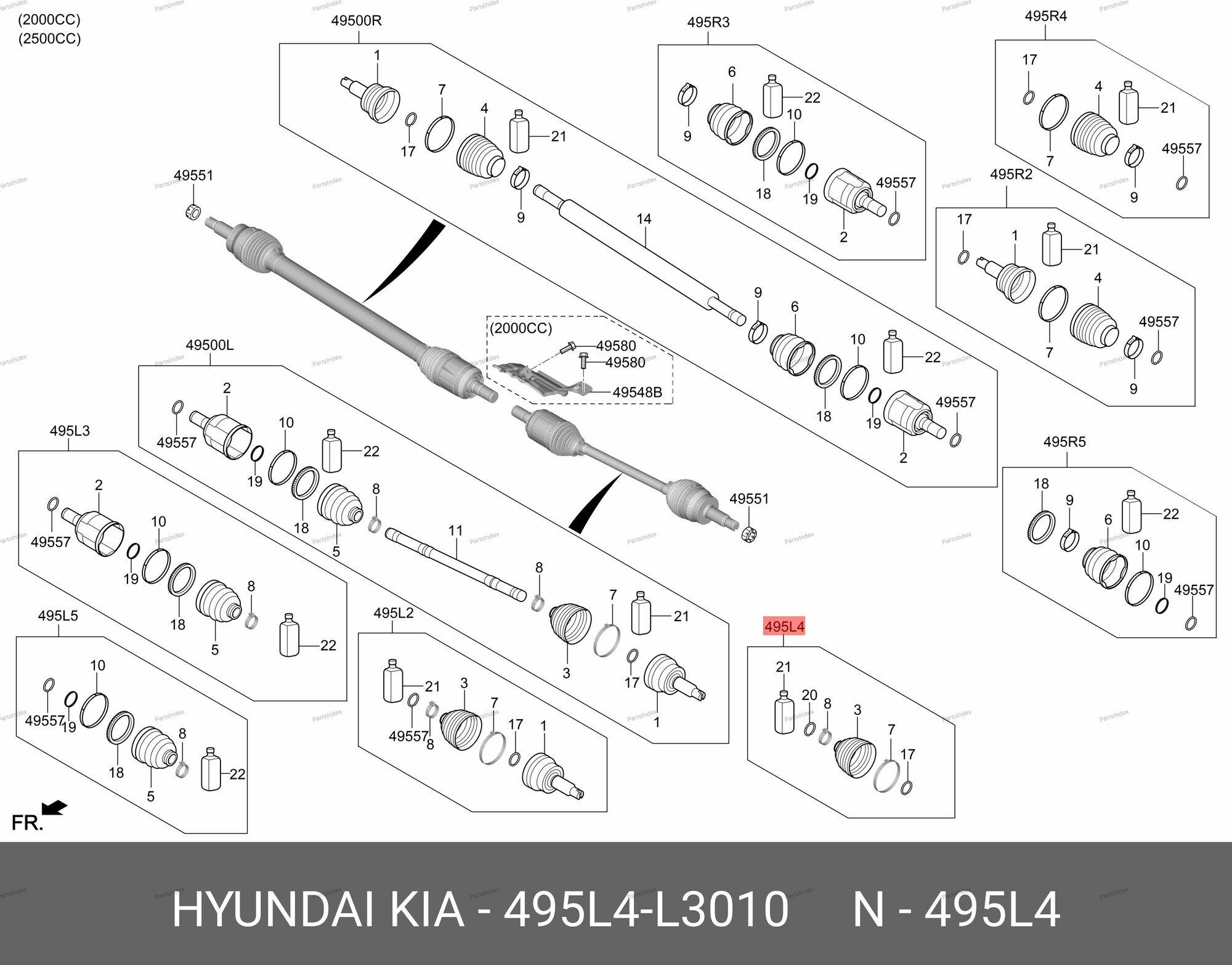 Пыльник ШРУCА колеса в комплекте с хомутами, HYUNDAI/KIA/MOBIS 495L4L3010