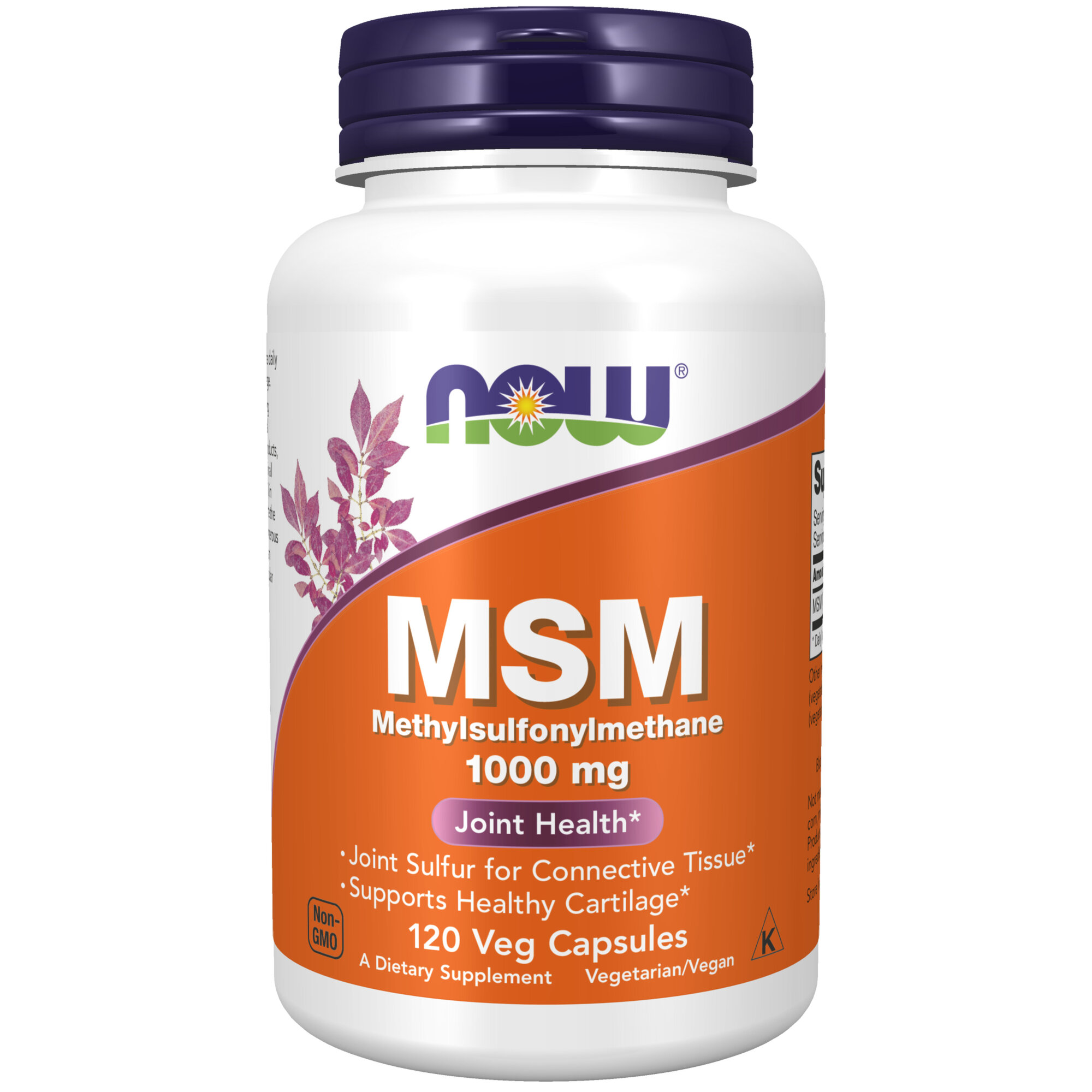 NOW MSM 1000 mg, для суставов, для связок, для волос, кожи и ногтей, 150 г, США