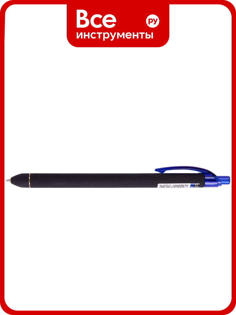 Автоматическая гелевая ручка Pentel Energel, корпус Soft Touch d 0.7 мм 12 шт BL437R1-C синие чернила 674200