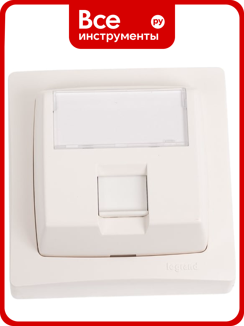 Розетка компьютерная Legrand Oteo RJ45 UTP Cat 5, накладная, белая, с крышкой, IP20, 1 гнездо, 1 пост, без рамки, в сбор