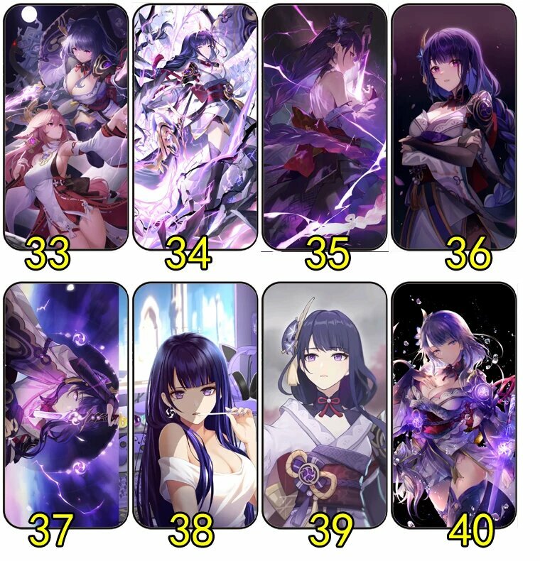 Чехол для телефона Genshin Impact - Райден Шогун 33-40 - Универсальная подгонка для iPhone, Samsung, Huawei, Xiaomi,