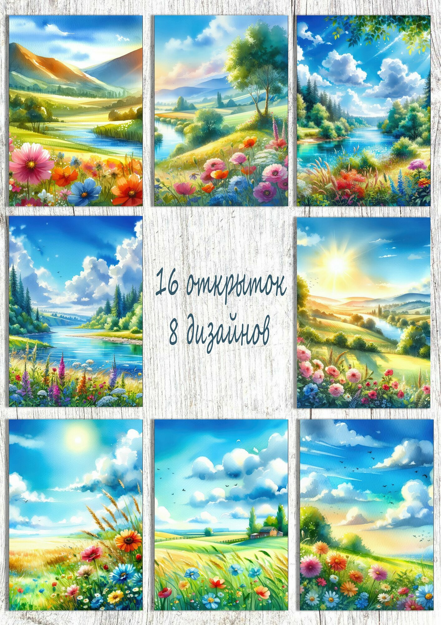 Открытки природа 16 штук