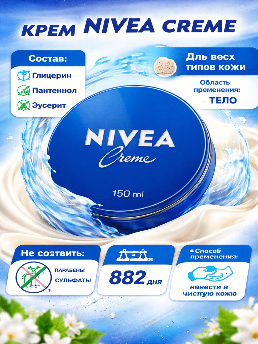 Крем Nivea Creme универсальный увлажняющий, 150мл