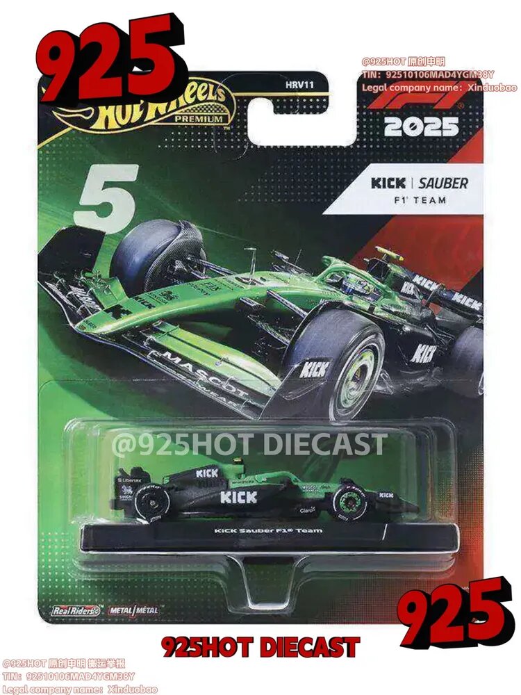Машинка 925HOT WHEEL F1 2025 KICK SAUBER NO.5 HRV11 premium