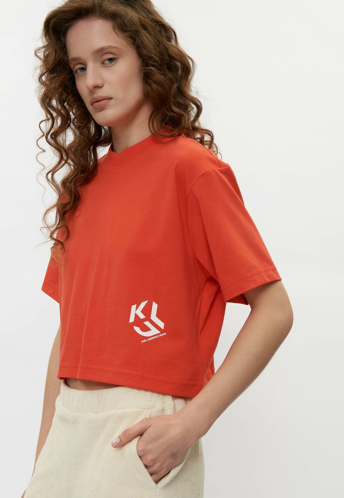 Футболка KARL LAGERFELD JEANS, 1 шт., размер M, оранжевый — фото 1