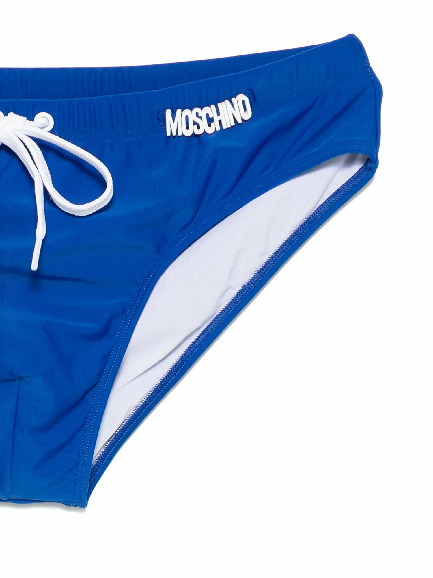 Плавки MOSCHINO Logo-plaque drawstring swim trunks, размер 2XL, blue — фото 1