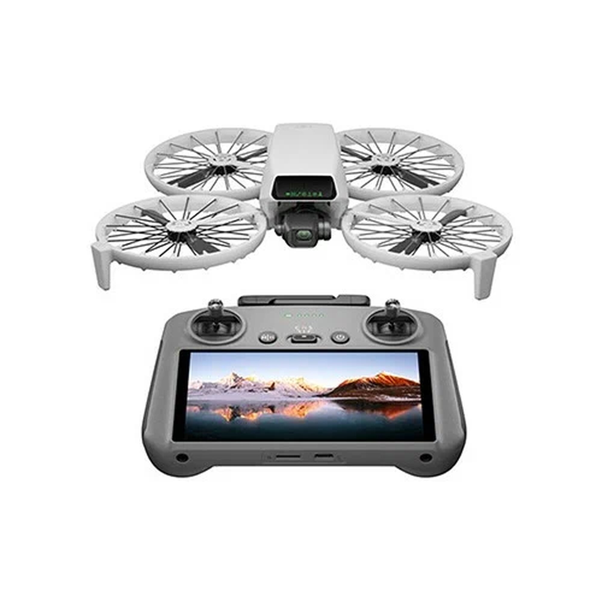 Квадрокоптер DJI Flip RC 2, полет 30 мин, 4К, цвет белый/серый