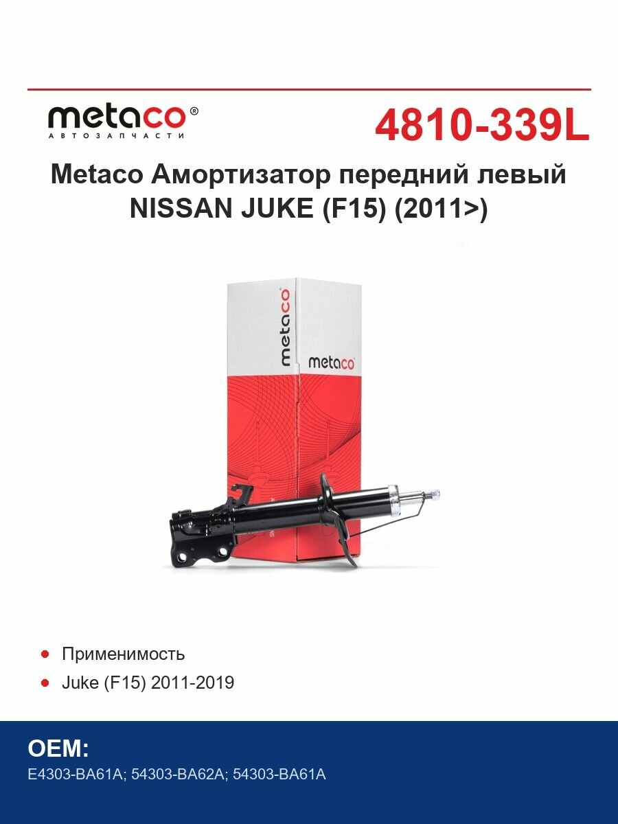 Metaco Амортизатор передний левый NISSAN JUKE (F15) (2011>)