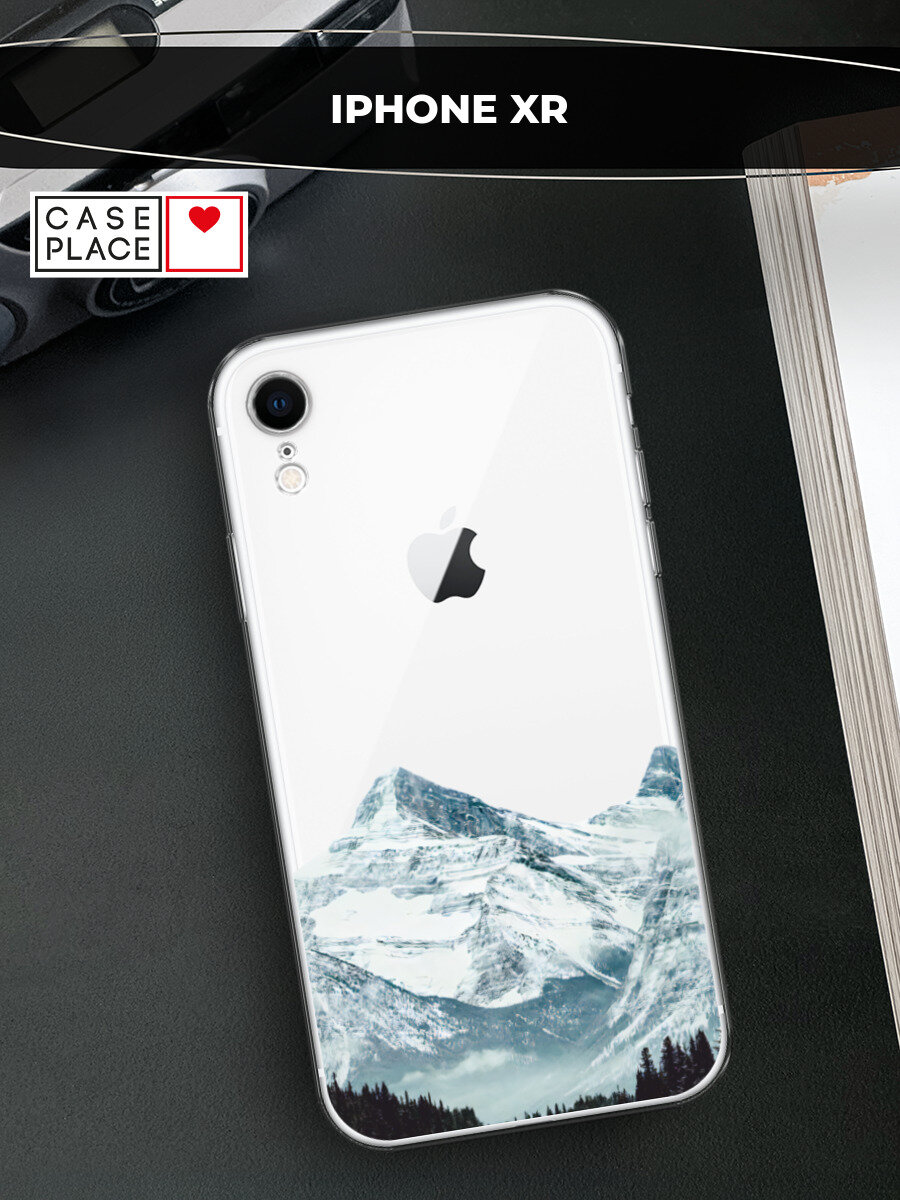 Чехол на Apple iPhone XR / Айфон XR с принтом Горы арт 1, прозрачный