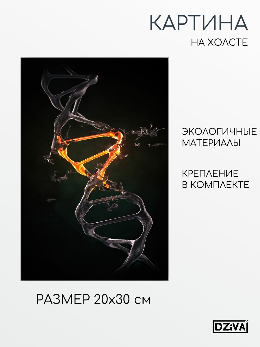 Картина на холсте ДНК-спираль 20x30 см