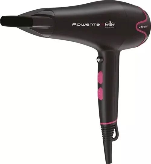 Rowenta Фен для волос CV5712TR 2200 Вт, скоростей 2, кол-во насадок 7, черный