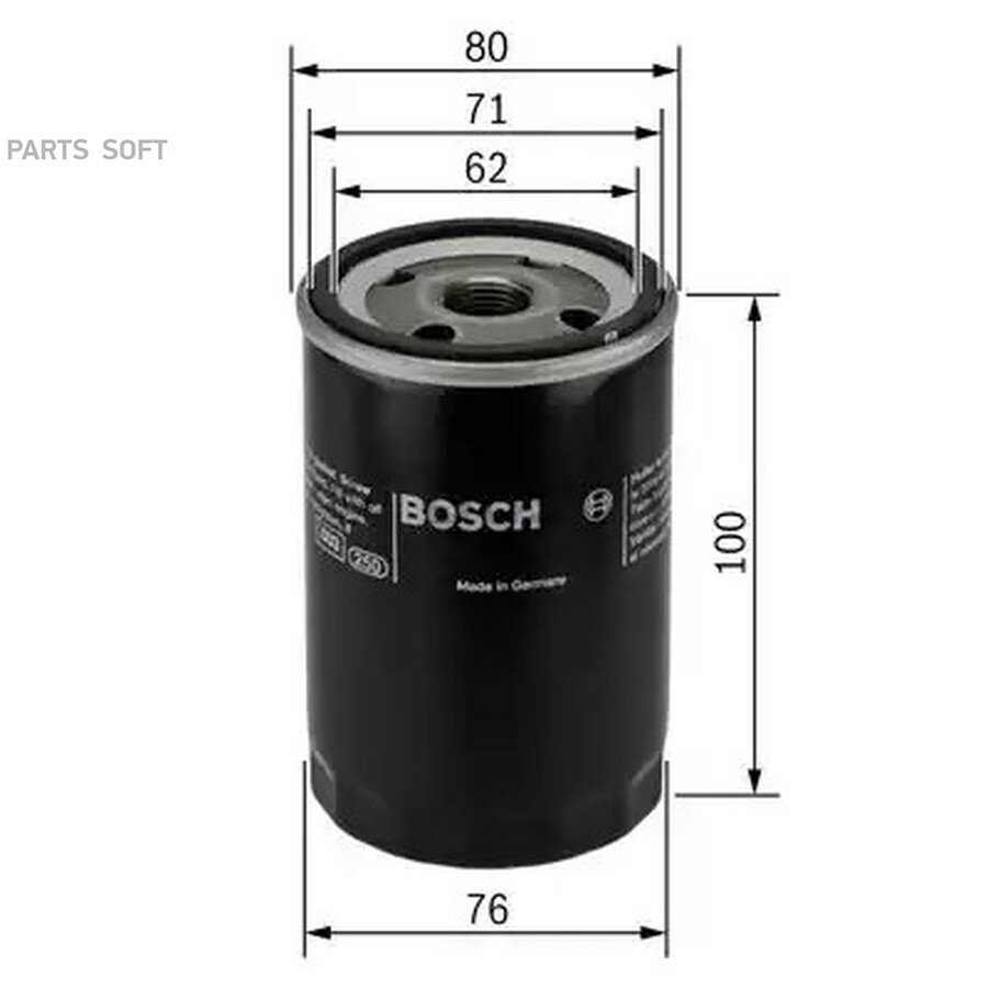 Фильтр масляный LAND ROVER DEFENDER 98- 2.5 DIESEL от официального дистрибьютора, BOSCH, артикул 0451103342