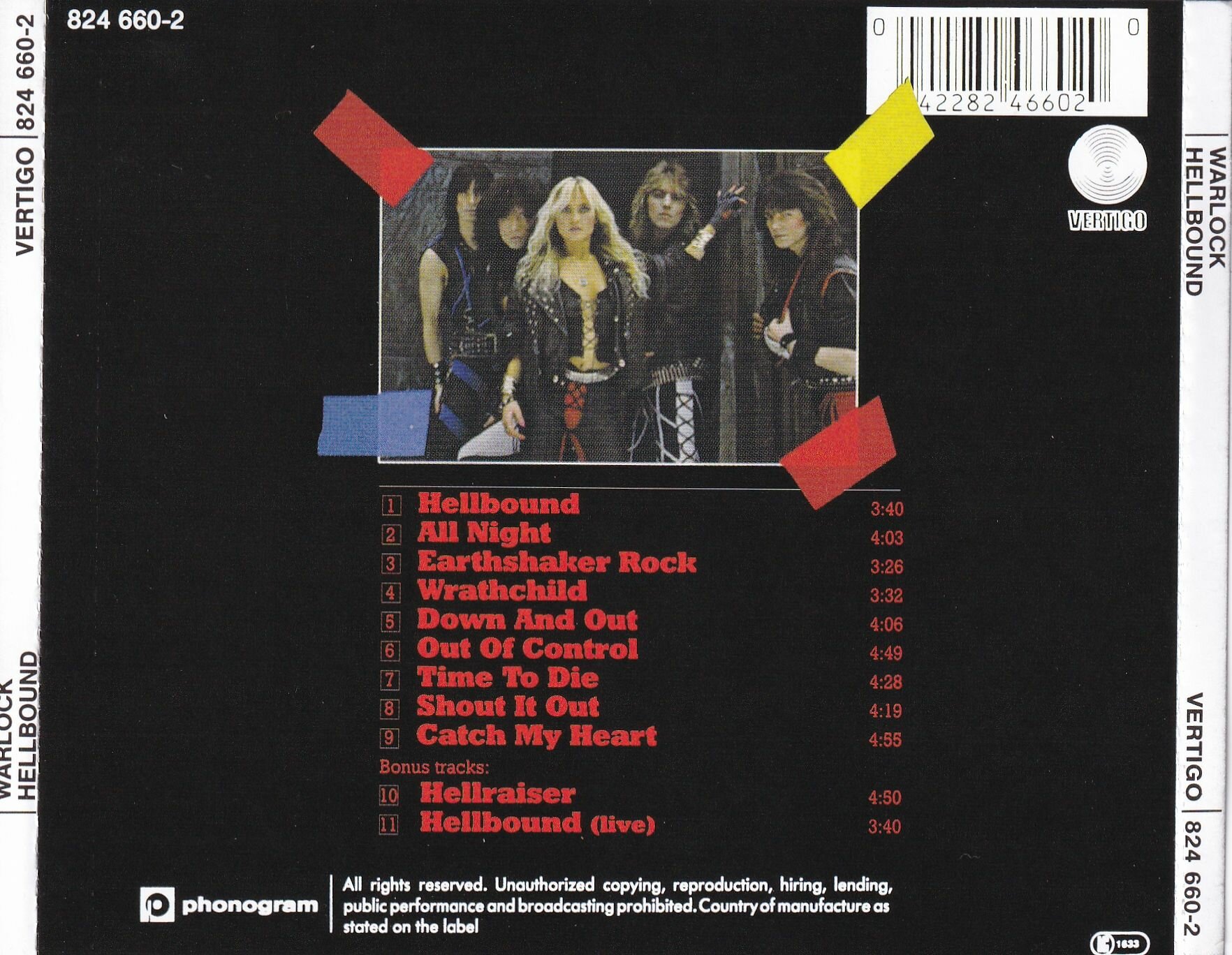 Warlock - Hellbound, 1988, 8-page, CD-Аудио — фото 1