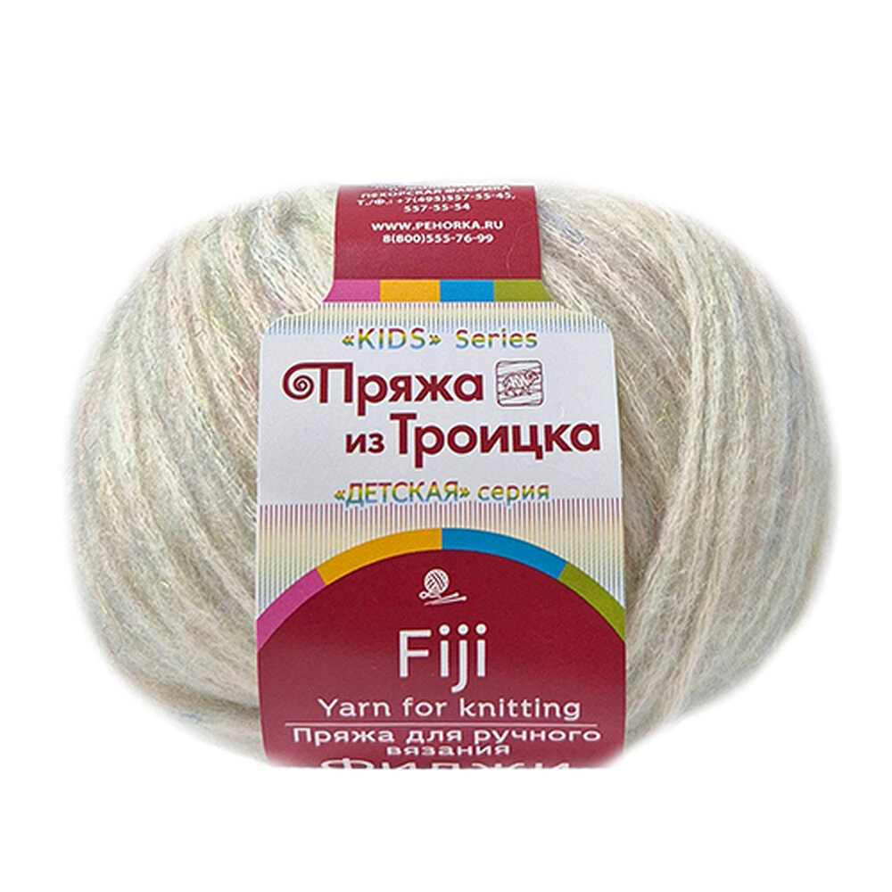 Пряжа для вязания ТКФ Фиджи 166 суровый 50 гр/95 м 20% мериносовая шерсть, 60% хлопок, 20% акрил