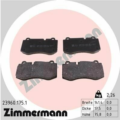 Колодки тормозные MERCEDES-BENZ CLS 06 ZIMMERMANN 239601751