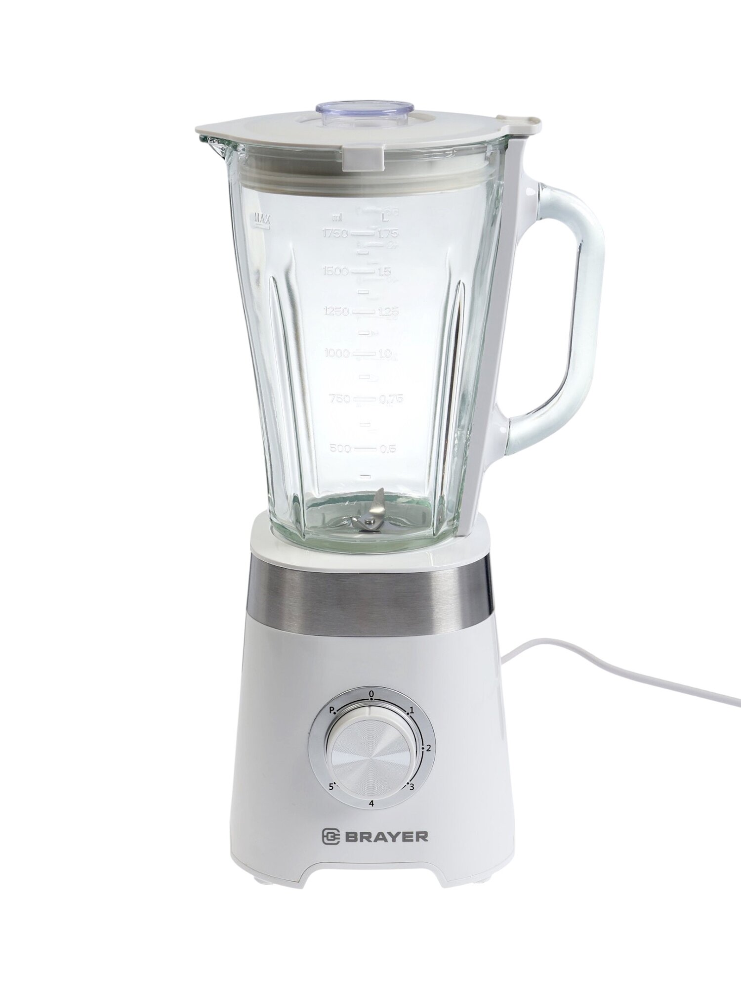 Блендер стационарный BRAYER 12006BR, 800 Вт, 1.75 л, 5 скоростей, белый