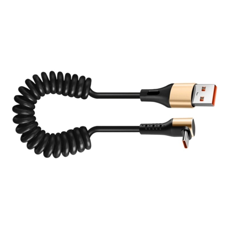 Сверхбыстрый зарядный пружинный кабель для передачи данных usb к прямому USB-разъему TypeC