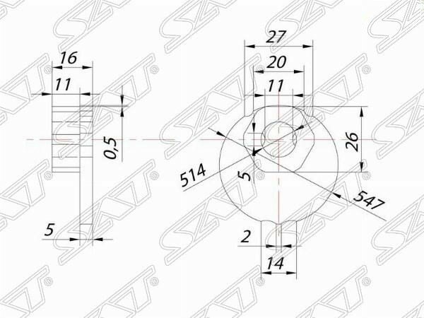 Гайка эксцентрика SAT ST-48198-60011 нижнего рычага TOYOTA FJ CRUISER/SURF/LAND CRUISER/PRADO/LEXUS GX/LX470 98-