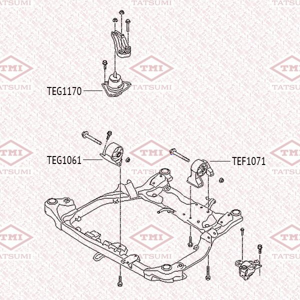 Опора двигателя передняя HYUNDAI i30 07-KIA Cee'd 06- TATSUMI TEG1061