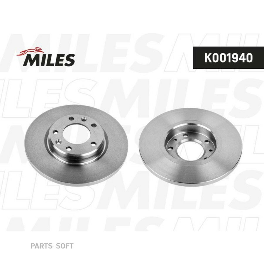 MILES K001940 Диск тормозной CITROEN C4 Picasso 13-/PEUGEOT 308 13- задний D 268мм. ()